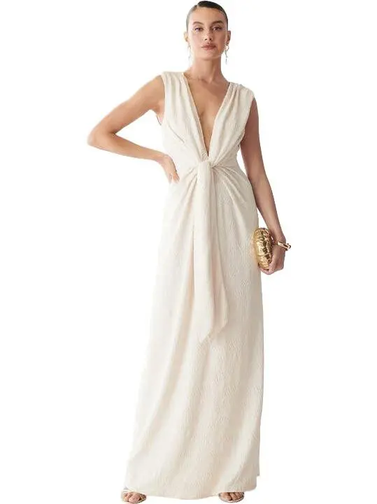SAVEL Gisella Maxi Dress - Ivory Palms