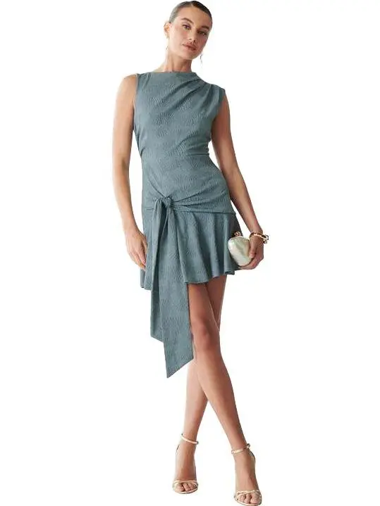 SAVEL Liona Mini Dress - Teal Palms