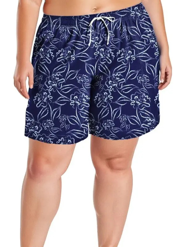 CALYPSA 7" Board Shorts - Navy Blooms