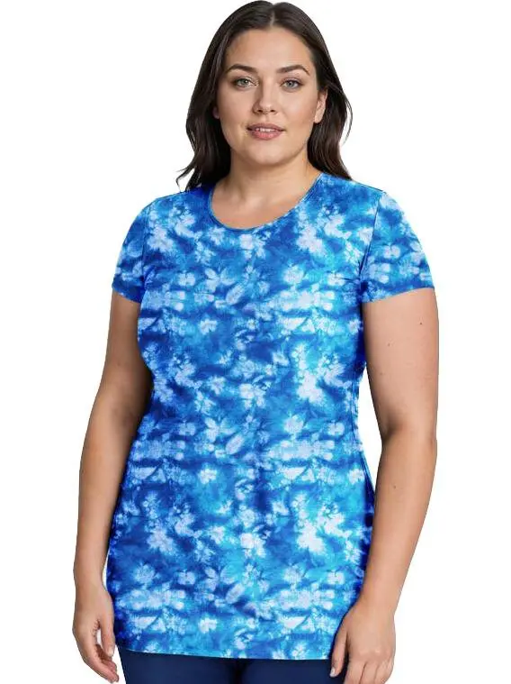 CALYPSA Swim Tunic - Blue Tie Dye