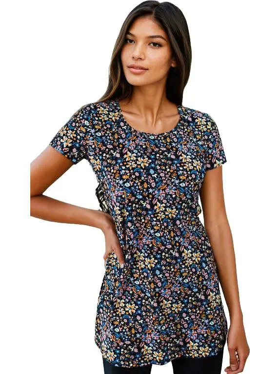 CALYPSA Swim Tunic - Evening Blossoms