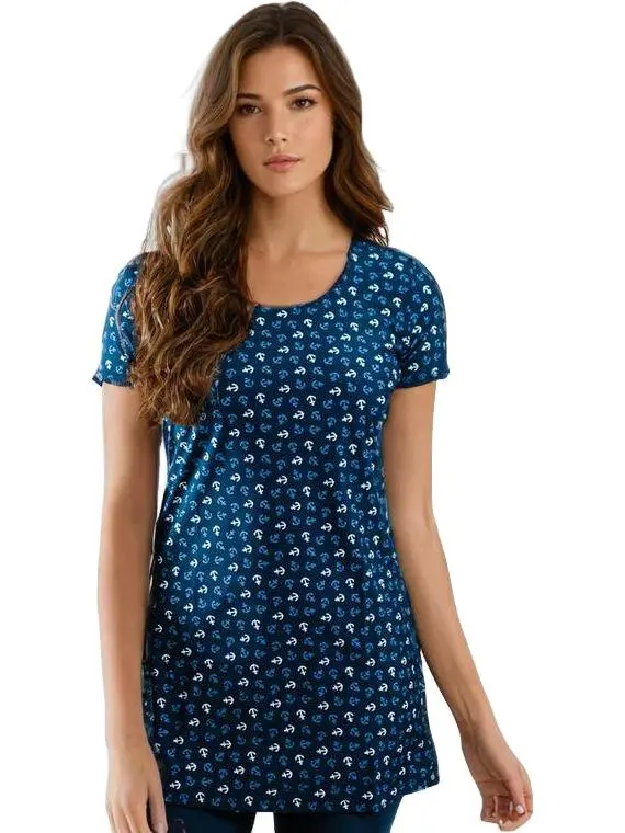 CALYPSA Swim Tunic - Navy Anchors