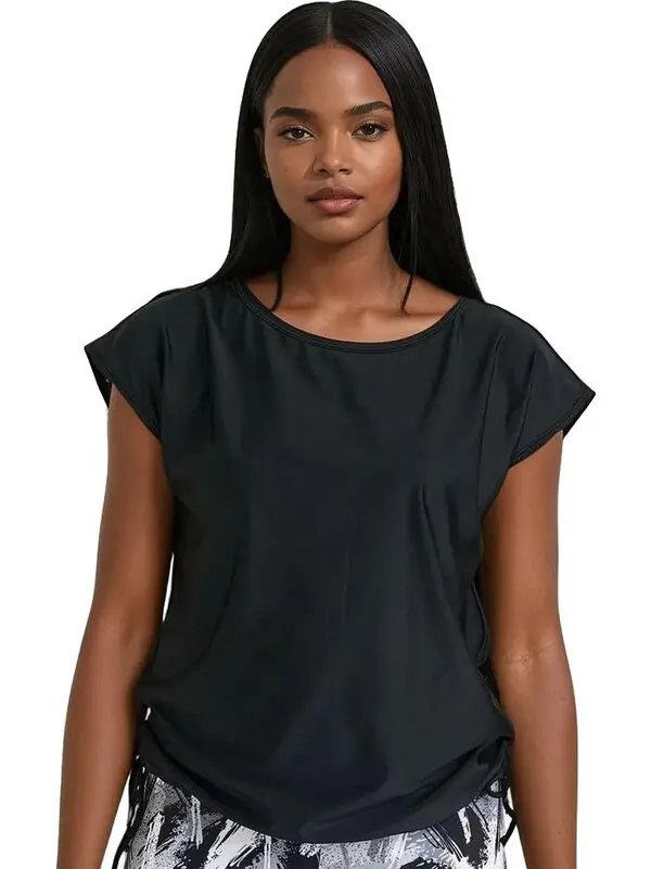 CALYPSA Loose Fit Swim Top - Black