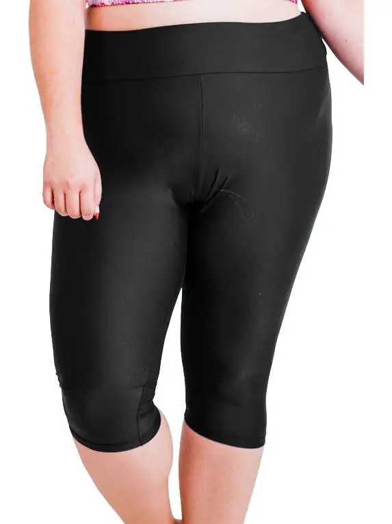 CALYPSA Capri Swim Leggings Upf 50 - Black
