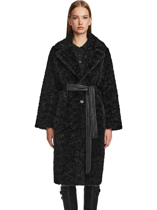 Rudsak Annabelle Reversible Teddy & Faux Leather Coat - Black