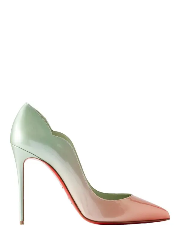 CHRISTIAN LOUBOUTIN Hot Chick 100 Dégradé Patent-leather Pumps - Green