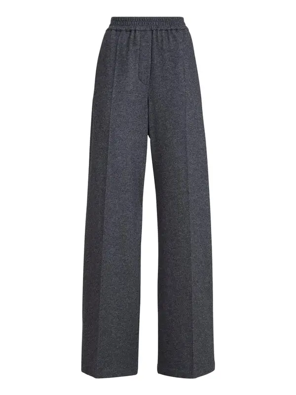 Brunello Cucinelli Cashmere Wide-leg Trousers - Black