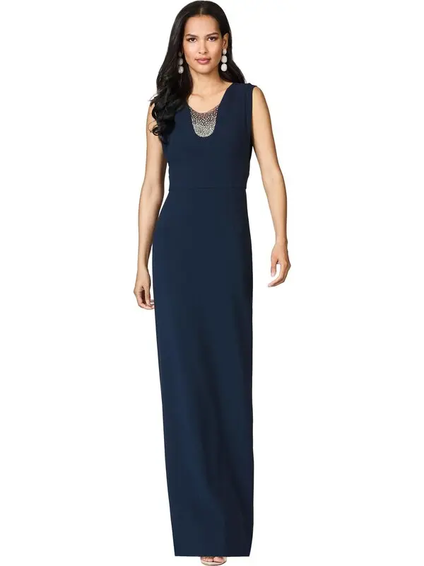Sachin & Babi Natalie Crepe Gown - Midnight