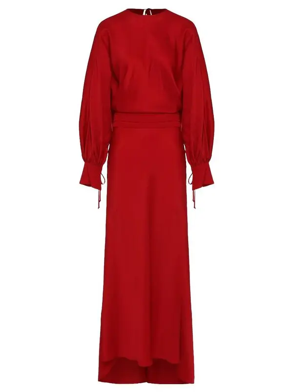 LES FILLES D'EVA Maxi Crew Neck Dress - Red
