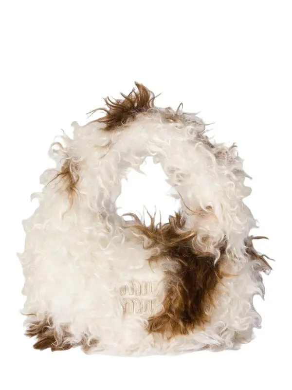 Miu Miu Wander Mohair Bag - White/burnt Sienna