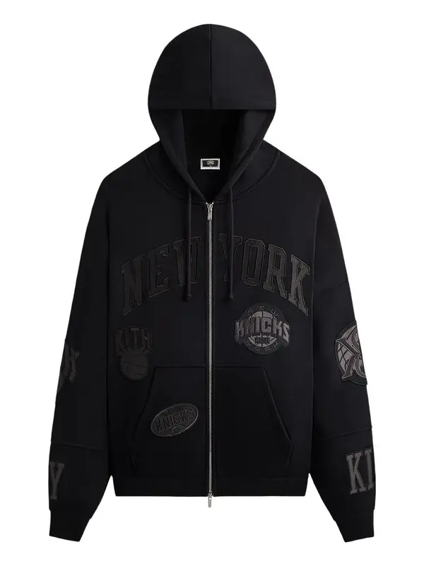 Kith For The New York Knicks Mash Up Braxton Vintage Hoodie - Black