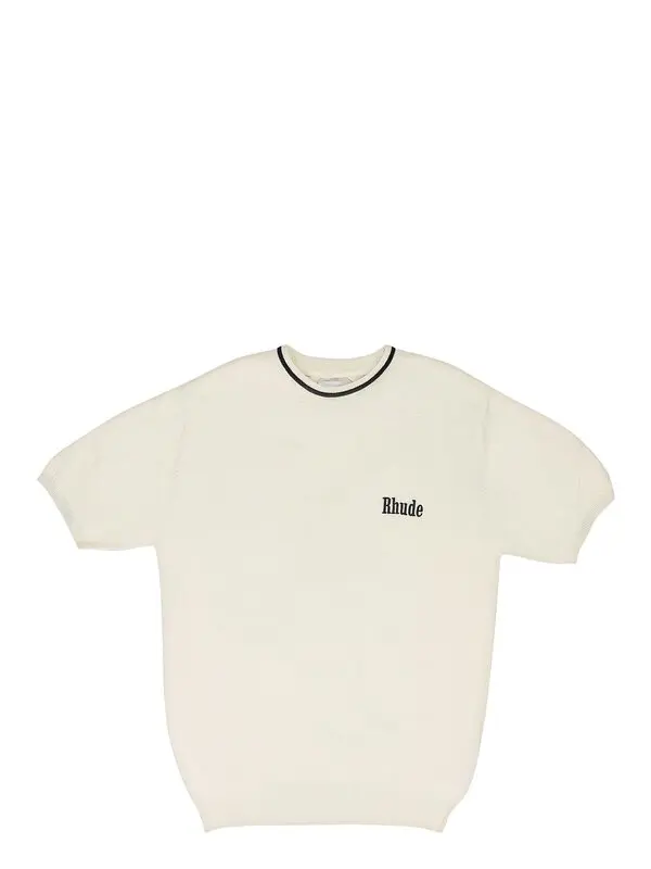 Rhude Logo Knit Tee - Cream
