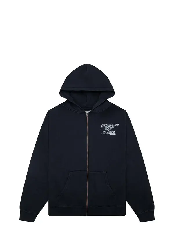 ONE OF THESE DAYS Mustang Cross Zip Up Hoodie - Black