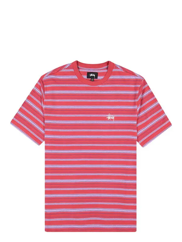 StÜssy Heather Stripe Crew - Red