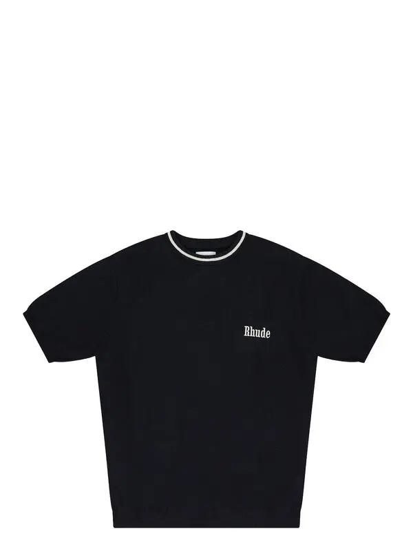 Rhude Logo Knit Tee - Black