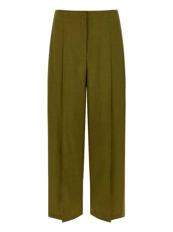 Theory Wide Leg Trousers - Green