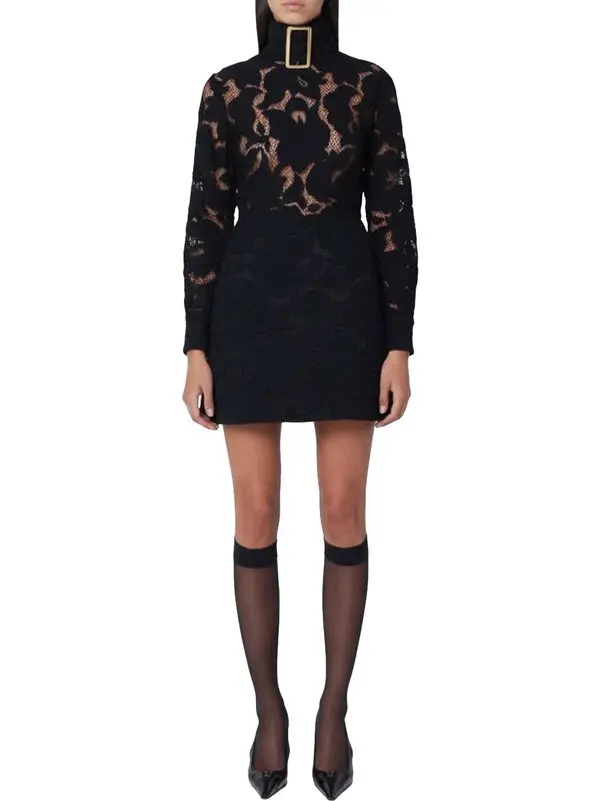 PATOU Lace Mini Dress - Black