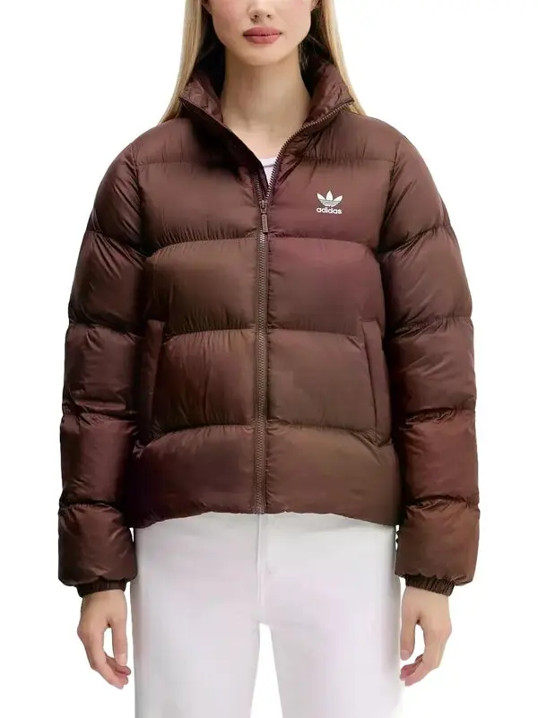 Adidas Zip-up Puffer Jacket - Brown