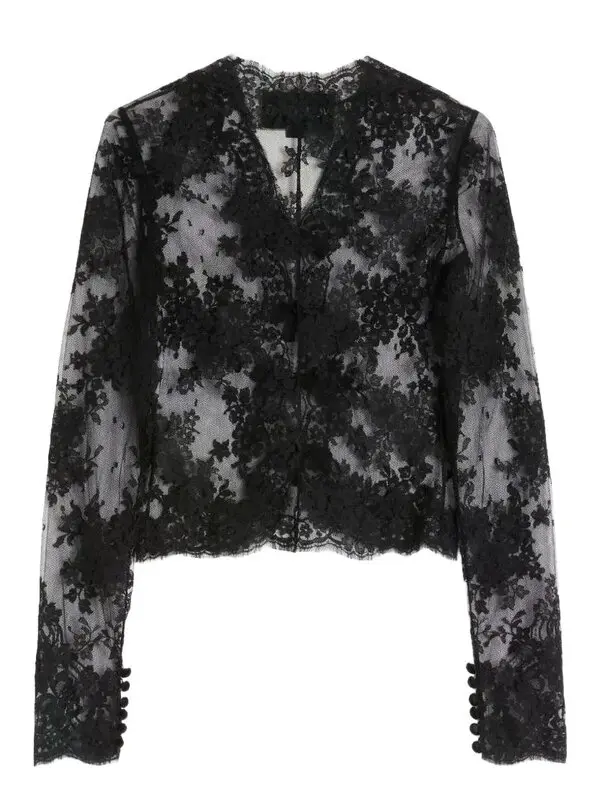 Valentino Garavani Lace-panel Top - Black