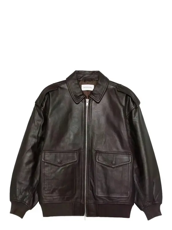THE FRANKIE SHOP Zip-fastening Leather Jacket - Brown