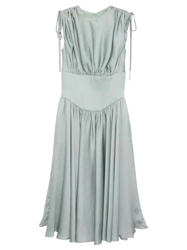 Amsale Hammered Satin A-line Dress - Green
