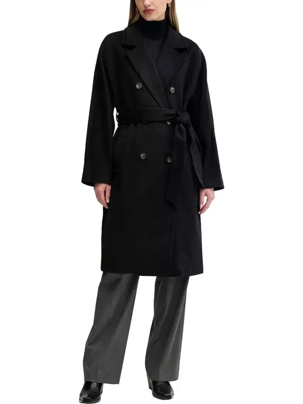 Dkny Belted Double-breasted Coat - Black
