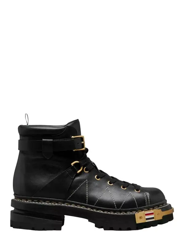 Thom Browne Buckle Calf Leather Boots - Black