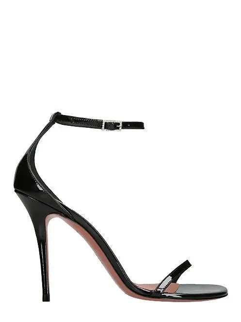 Amina Muaddi Barbara 105 Patent-leather Heeled Sandals - Black