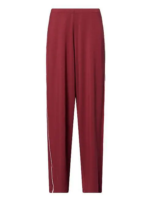 DJERF AVENUE Wide-leg Stretch-woven Pyjama Bottoms - Burgundy