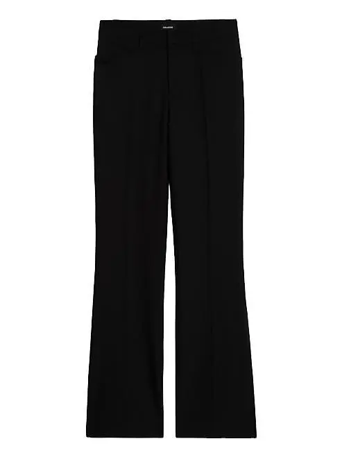Zadig&Voltaire Flared-leg Mid-rise Stretch-woven Trousers - Black