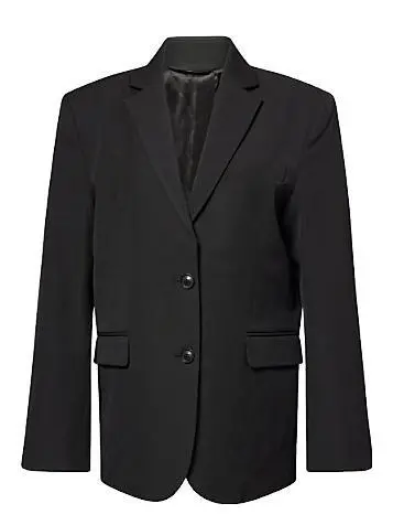 DJERF AVENUE Stretch-woven Blazer With Notch Lapels - Black