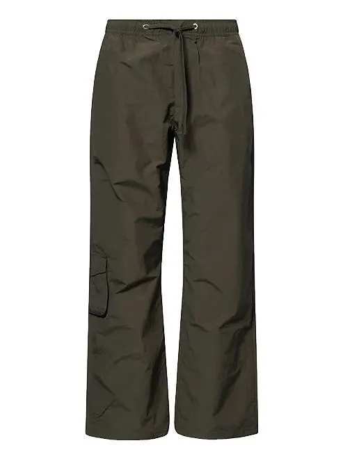 DJERF AVENUE Sporty Wide-leg Woven Trousers - Green
