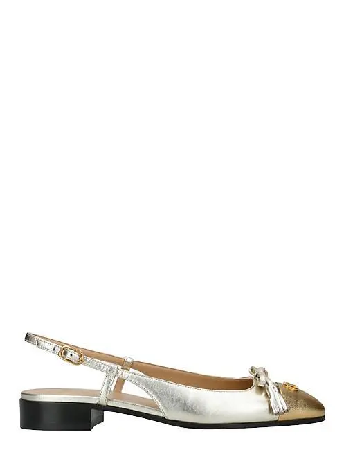 Valentino Garavani Valet Du Roi 25 Metallic Leather Slingbacks - Gold