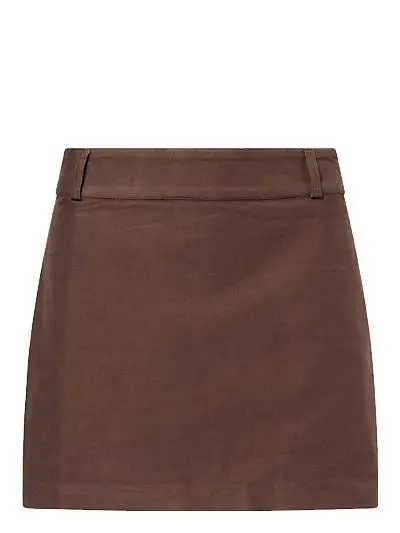 DJERF AVENUE Cotton Mini Skirt - Brown