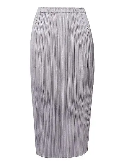 Issey Miyake Basics Knitted Midi Skirt - Grey