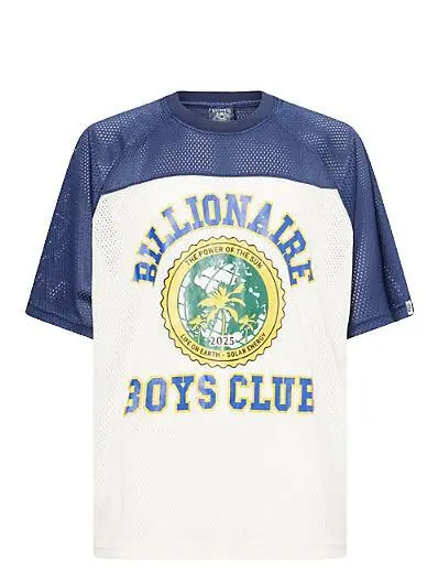 BILLIONAIRE BOYS CLUB World College Graphic-print Short-sleeve Mesh T-shirt Xxl - Navy Heather Grey