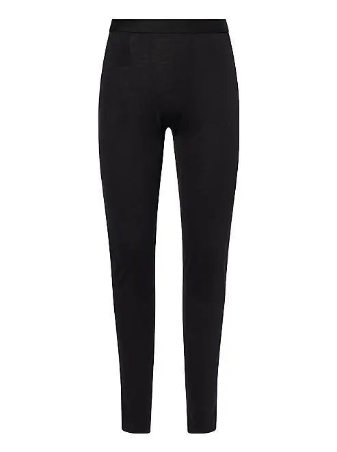 Black Crows Brand-print Slim-fit Wool Leggings - Black