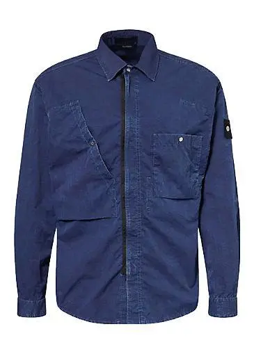 Stone Island Regular-fit Long-sleeves Woven Shirt - Indigo