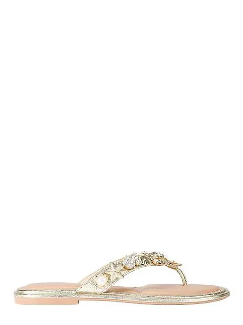 Carvela Marina Faux-leather Thong Sandals - Gold