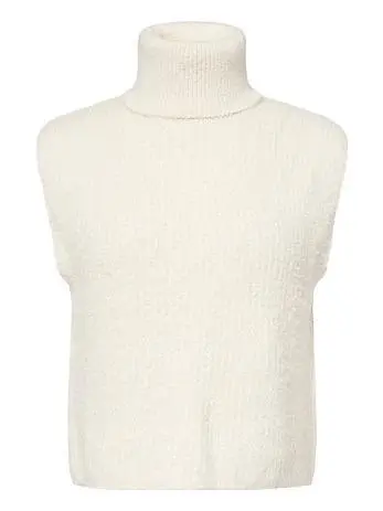 DJERF AVENUE Cotton-knit Turtleneck Sleeveless Top - Cream