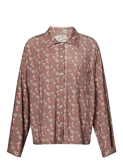 DJERF AVENUE Print Pyjama Shirt - Holiday Hearts
