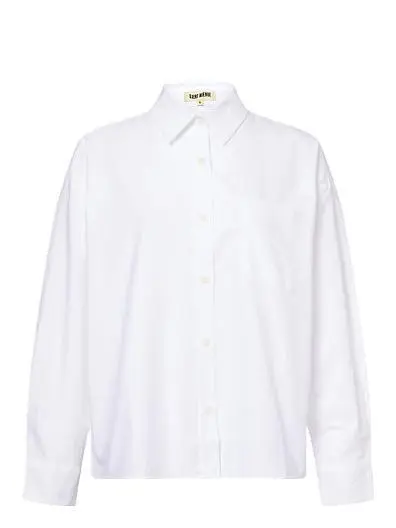 DJERF AVENUE Breezy Relaxed-fit Cotton-poplin Shirt - White