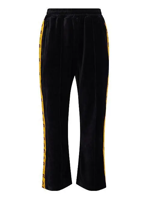 BILLIONAIRE BOYS CLUB Logo-printed Trim Straight-leg Velour Tracksuit Bottoms - Black