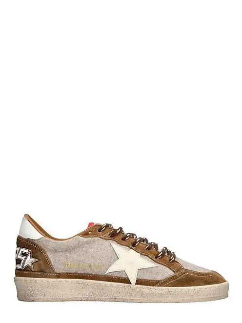 GOLDEN GOOSE Ballstar Wool-leather Blend Trainers - Beige Comb
