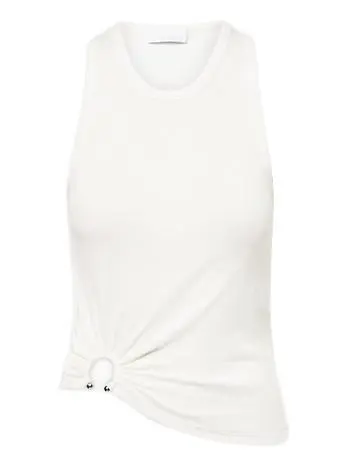 Rabanne Piercing-hardware Ribbed Tank Top - White