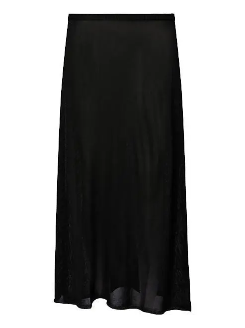 DJERF AVENUE High-waist Knitted Midi Skirt - Black