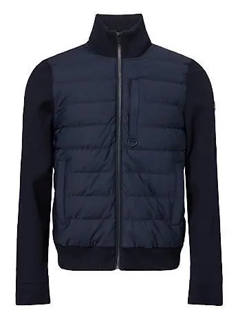Moose Knuckles Kamet Hybrid High-neck Woven-down Jacket - Navy/navy
