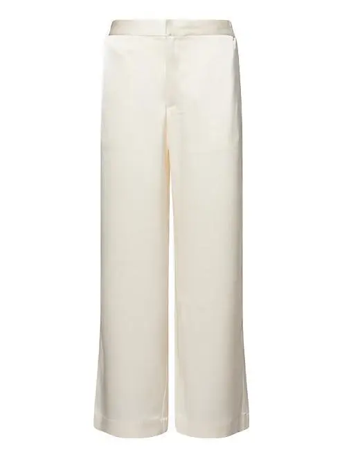 DJERF AVENUE Satin Wide-leg Woven Trousers - Ivory