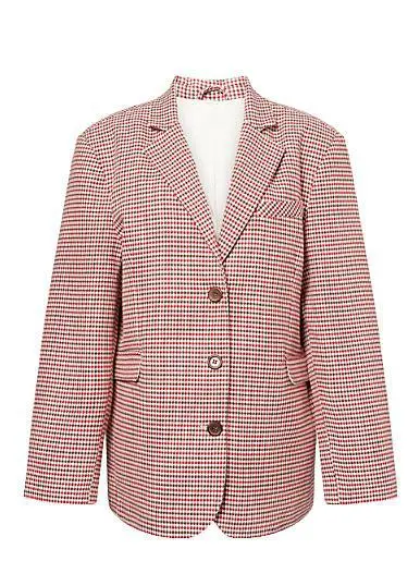DJERF AVENUE Weekend Check-print Cotton Blazer - Checked Red
