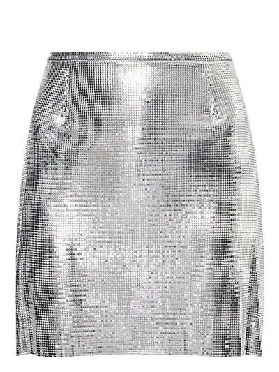 Rabanne Mesh Mini Skirt - Silver